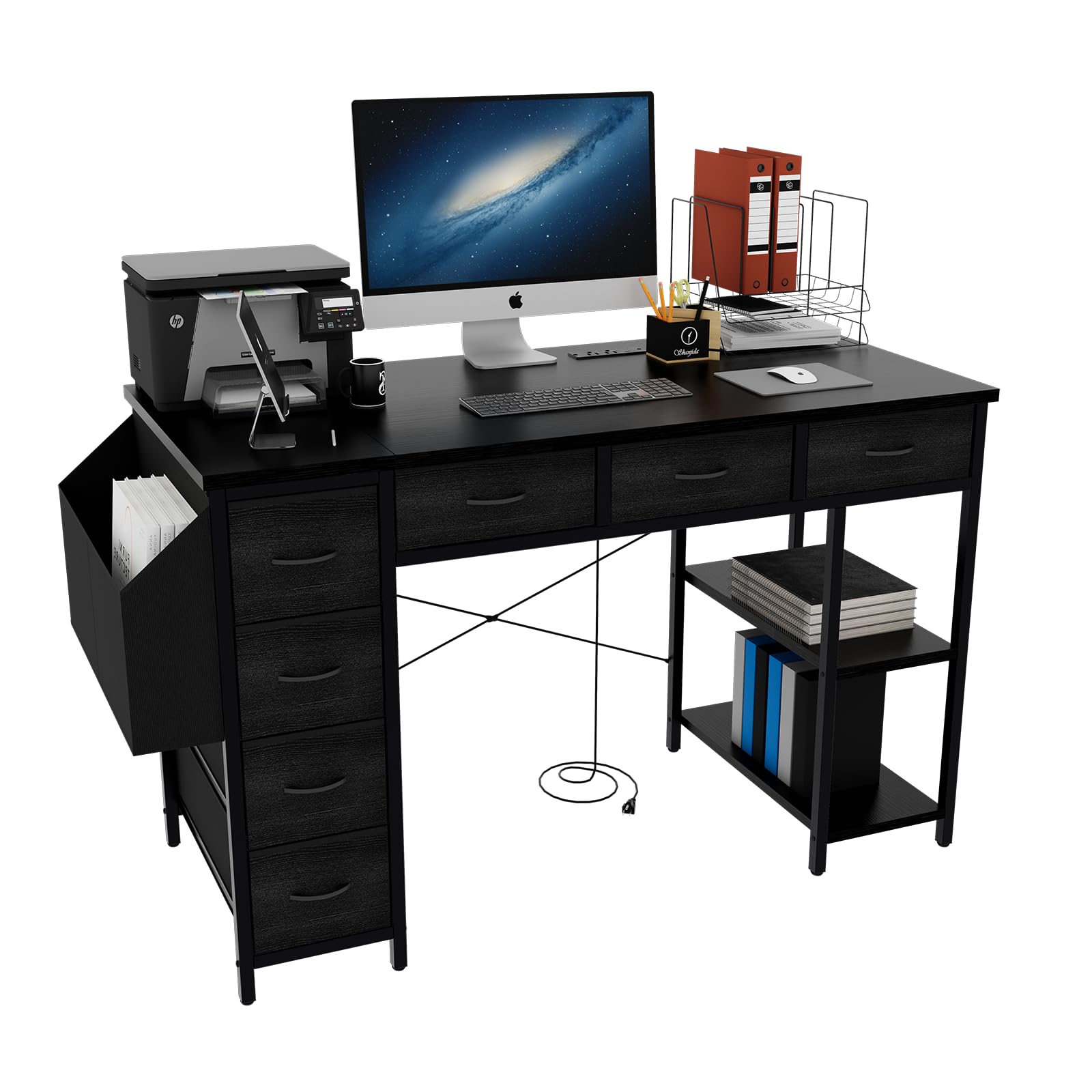 Amazon.com: 47" Computer Desk With Power Outlet & USB Port, Small ...