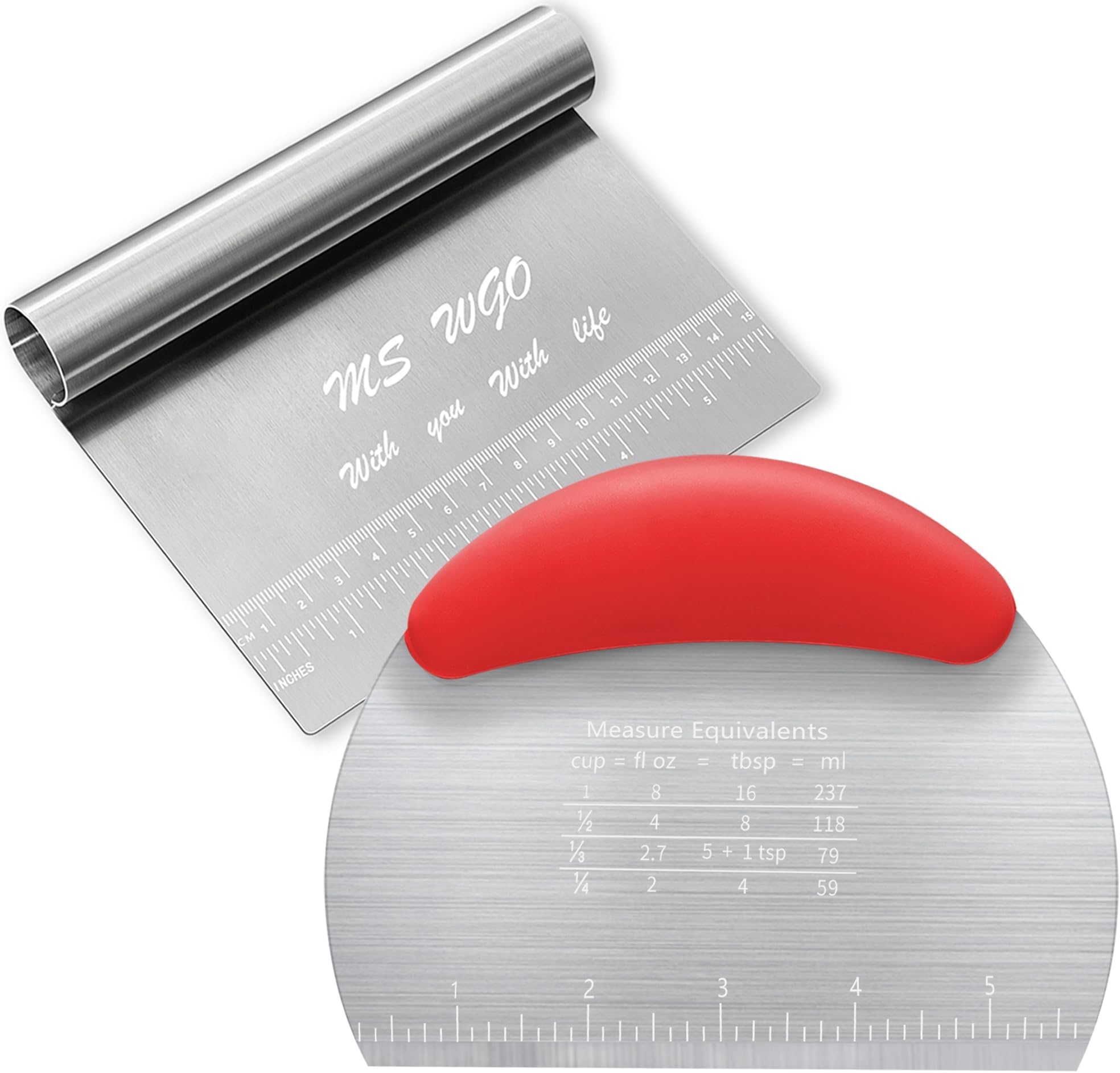 Amazon.com: ORBLUE Pastry Scraper and Cutter Stainless Steel, Pizza ...