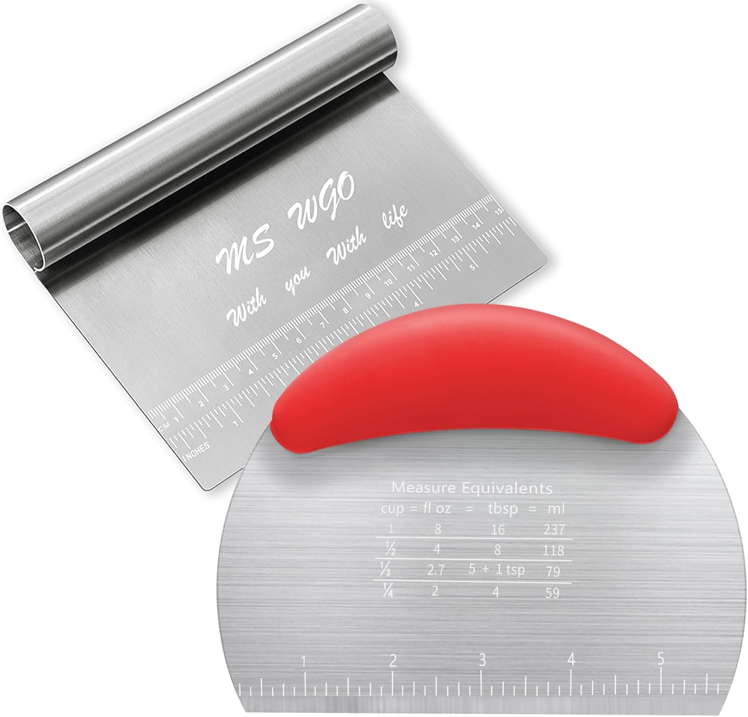 Amazon.com: Dough Scraper Cutter Pastry Pizza Cutter Stainless Steel ...