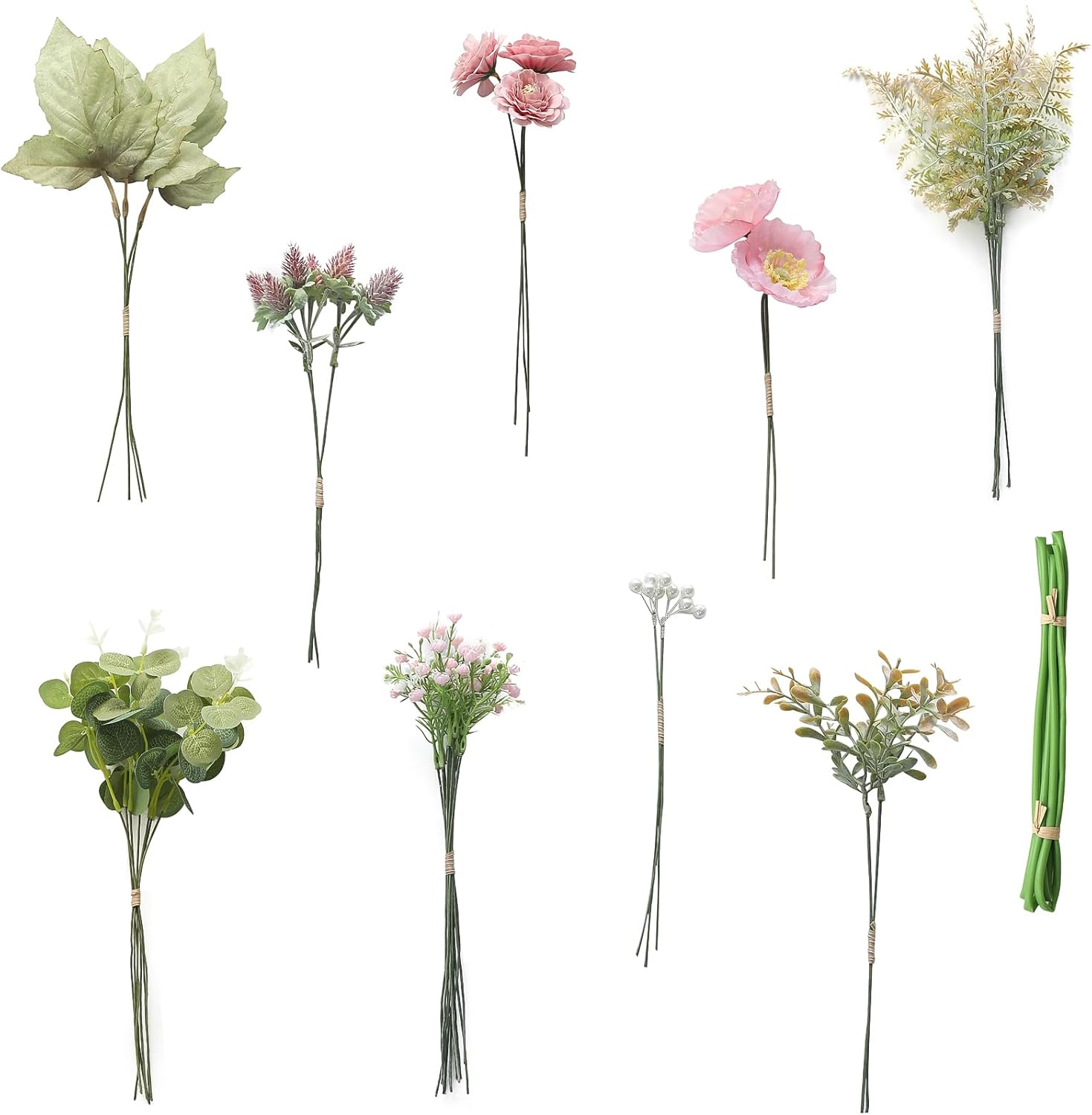 Amazon.com: Floroom Artificial Greenery Stems Box Set, 45pcs with 6 ...