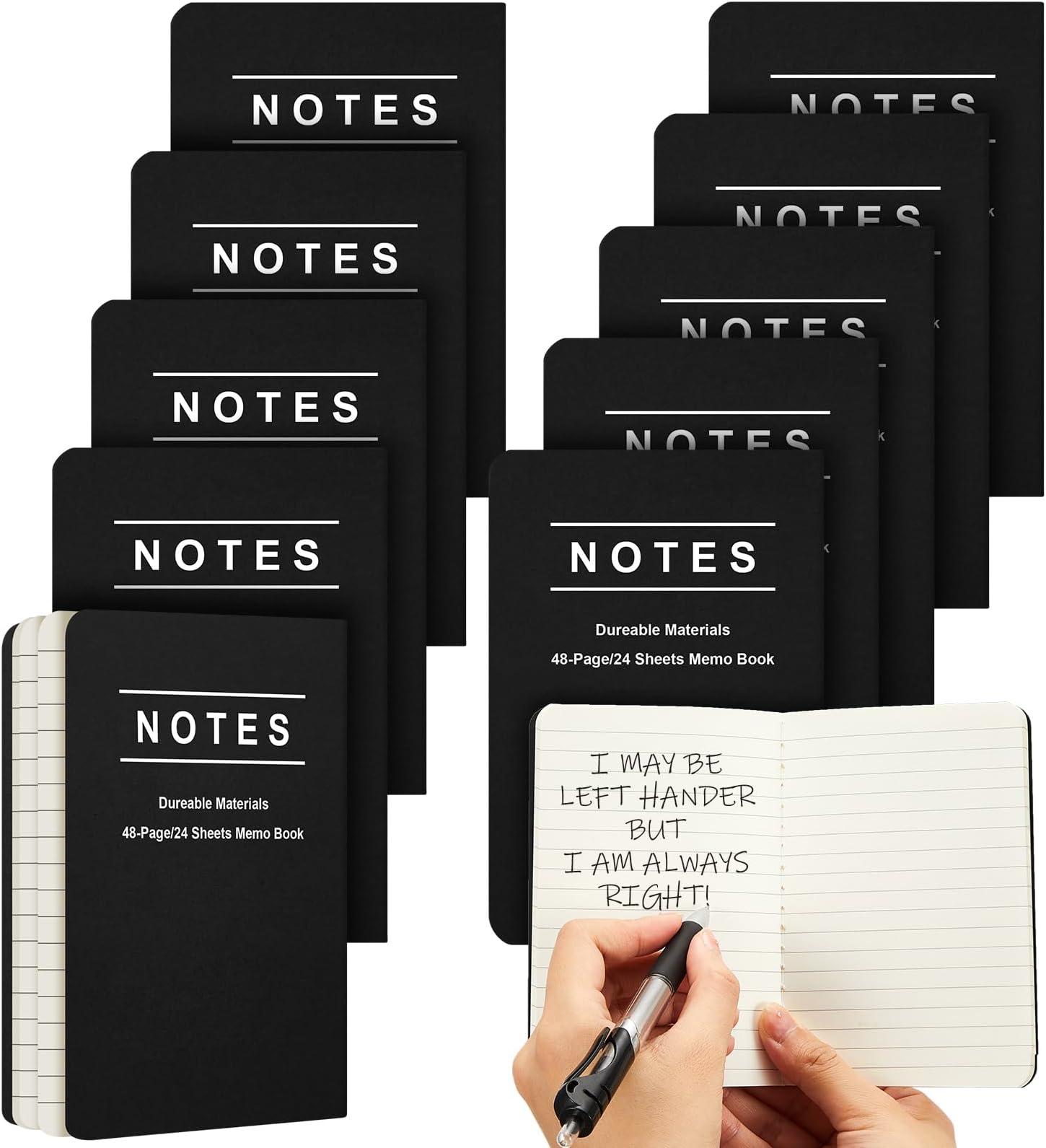 Amazon.com : Lewtemi 10 Pcs Left Handed Notebook 5.5 x 3.5 Inches Kraft ...