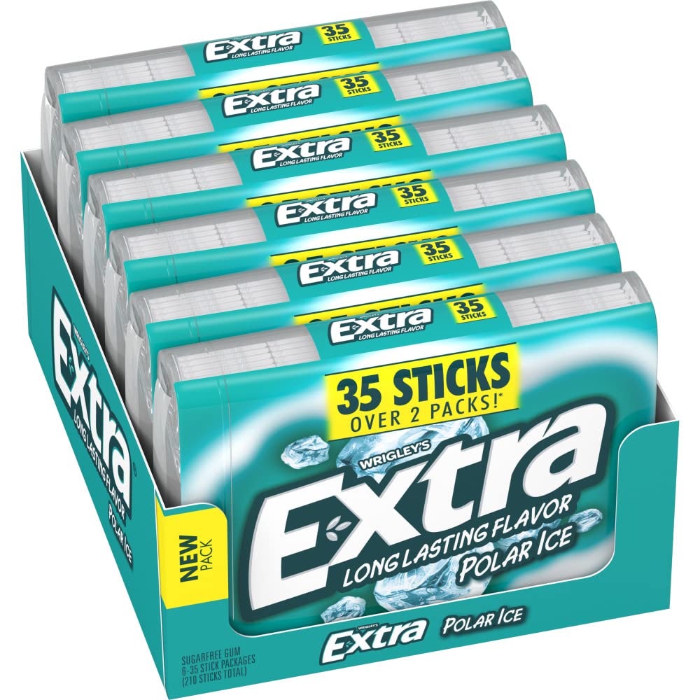 Amazon.com: EXTRA Gum Polar Ice, Bulk Chewing Gum Sugar-Free, Mega Pack ...
