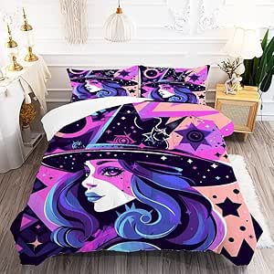 Amazon.com: Ayvbir Purple Witch Queen Comforter Set Girls Bedding ...