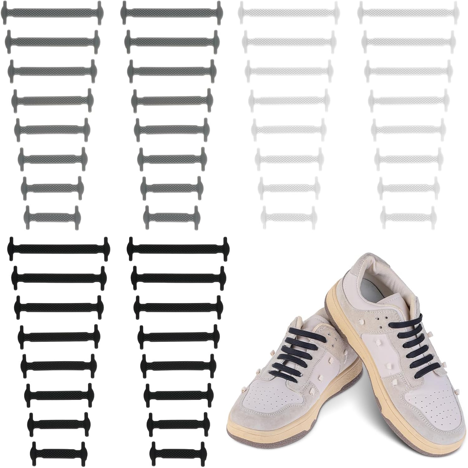 Amazon.com: FNANJWQ 3 Set No Tie Shoe Laces for Adults, Elastic ...