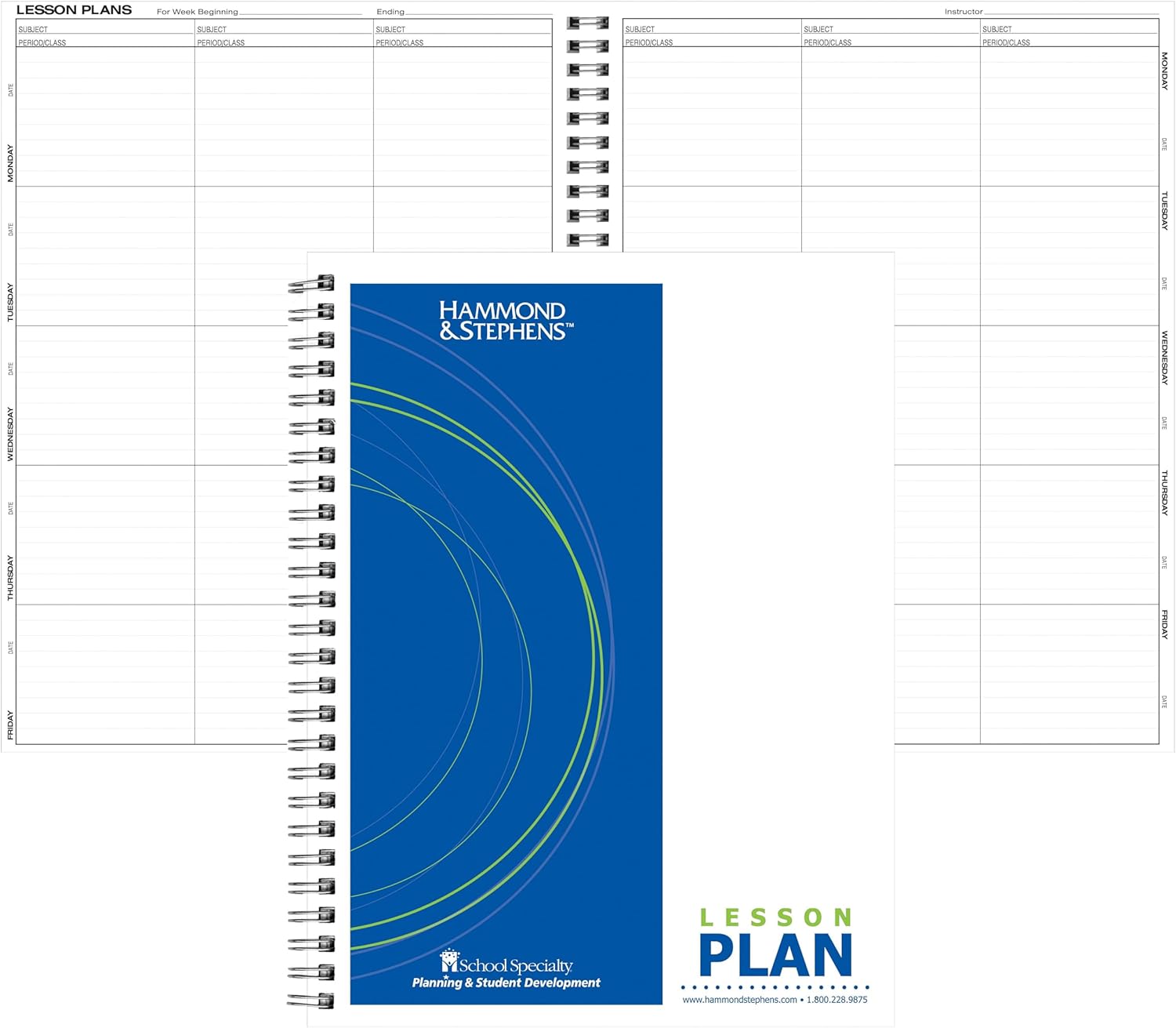Amazon.com : Hammond & Stephens 6-Subject Lesson Plan Book, 8-1/2 x 11 ...