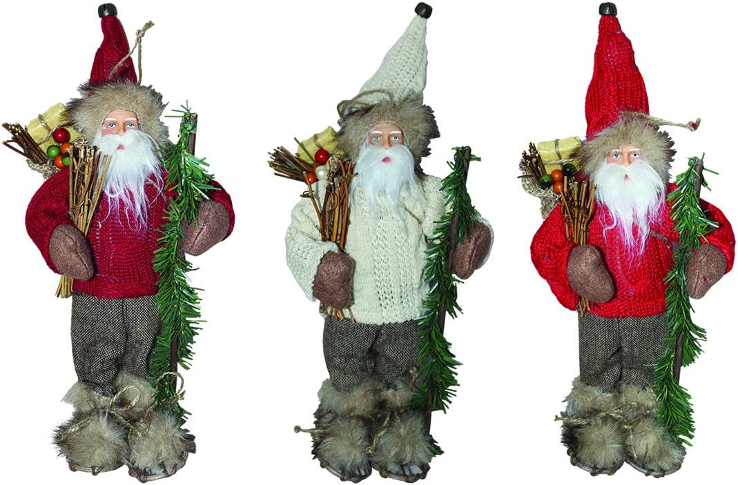 Amazon.com: Santa's Workshop 9218 Snowshoe Santa's Sweater Figurine ...