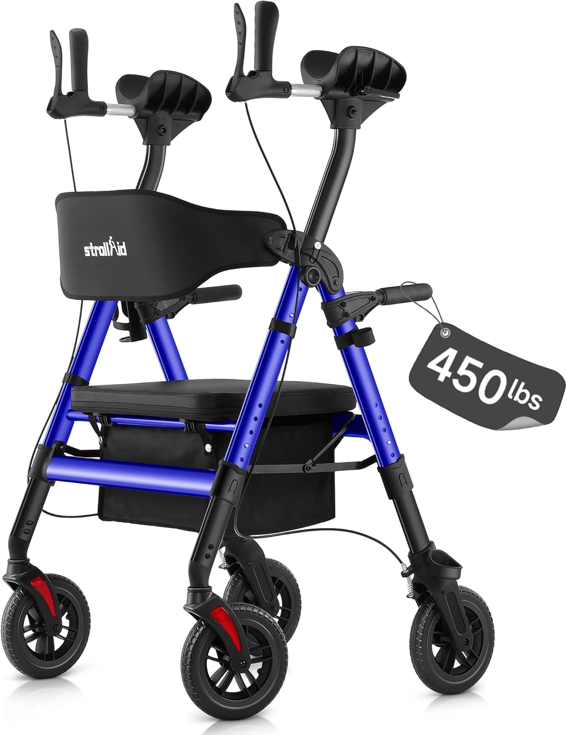 StrollAid Upright Walkers for Seniors, Stand Up Rollator Walker with ...