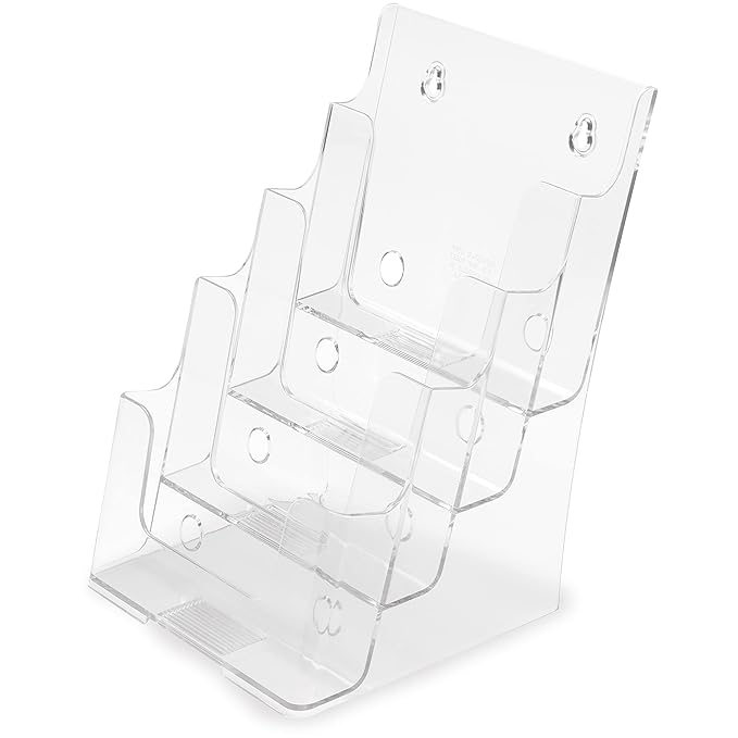 Deflecto 77901 Four-Tier Multi-Compartment Medium Size docuholder, 6-1/2wx6-1/4dx10h, Clear ...