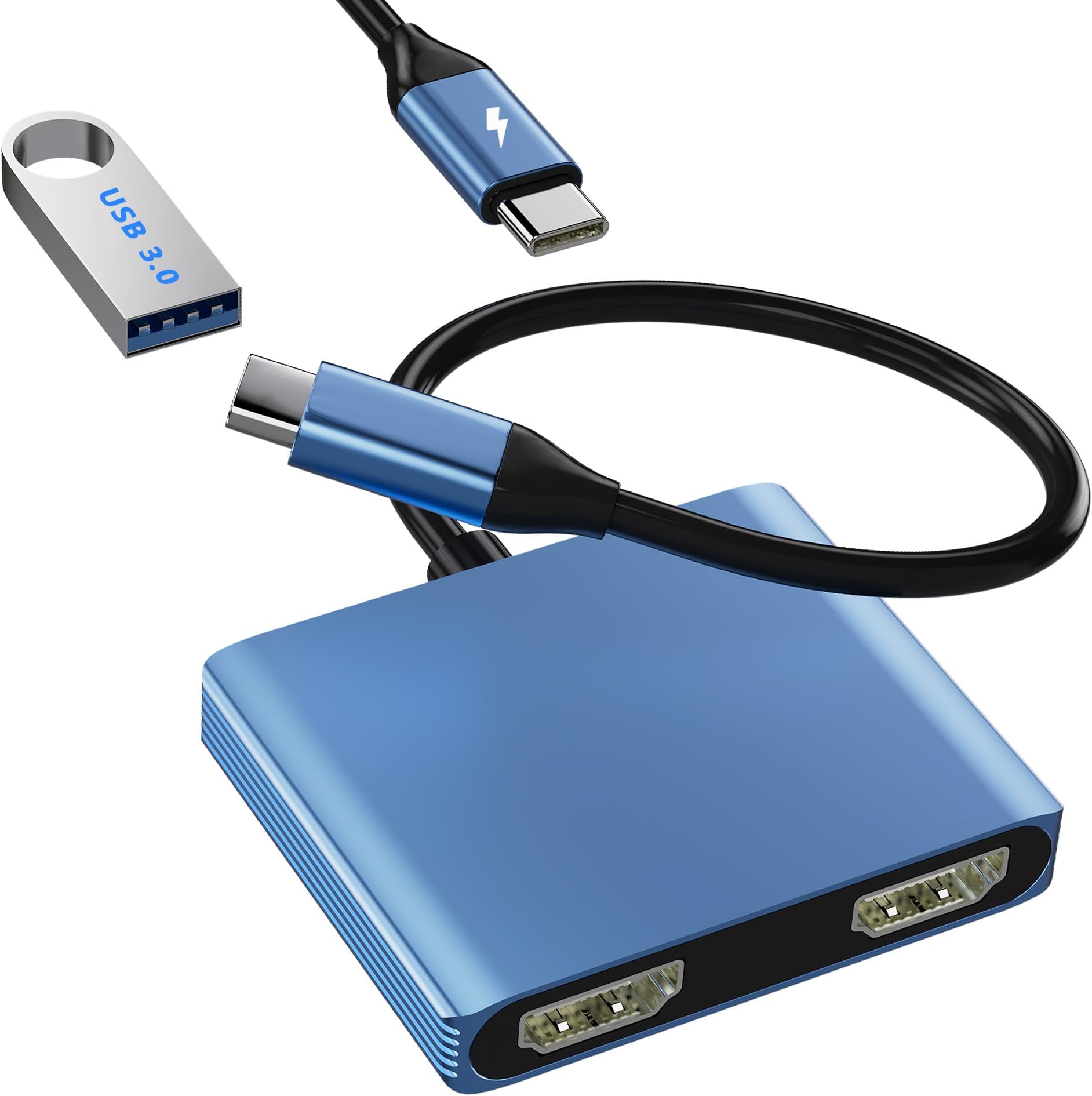 Amazon.com: USB C to Dual HDMI Adapter 4K@30Hz, Dual Monitor Adapter ...