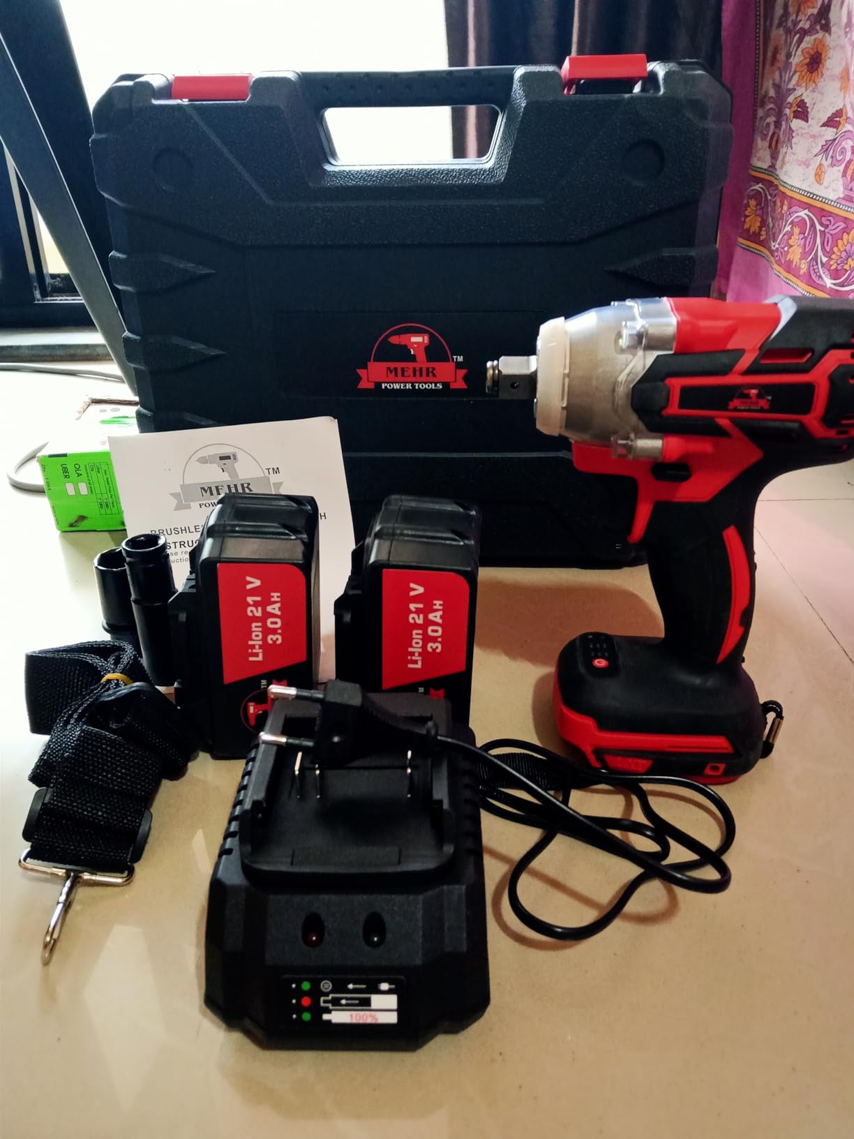 MEHR POWER TOOLS 1/2" Drive Cordless Brushless Impact Wrench Tool |With ...