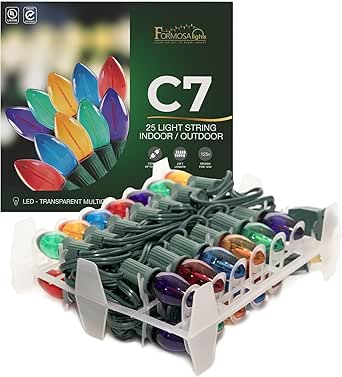 Formosa Lights C7 26ft Indoor/Outdoor Transparent Multicolor LED ...