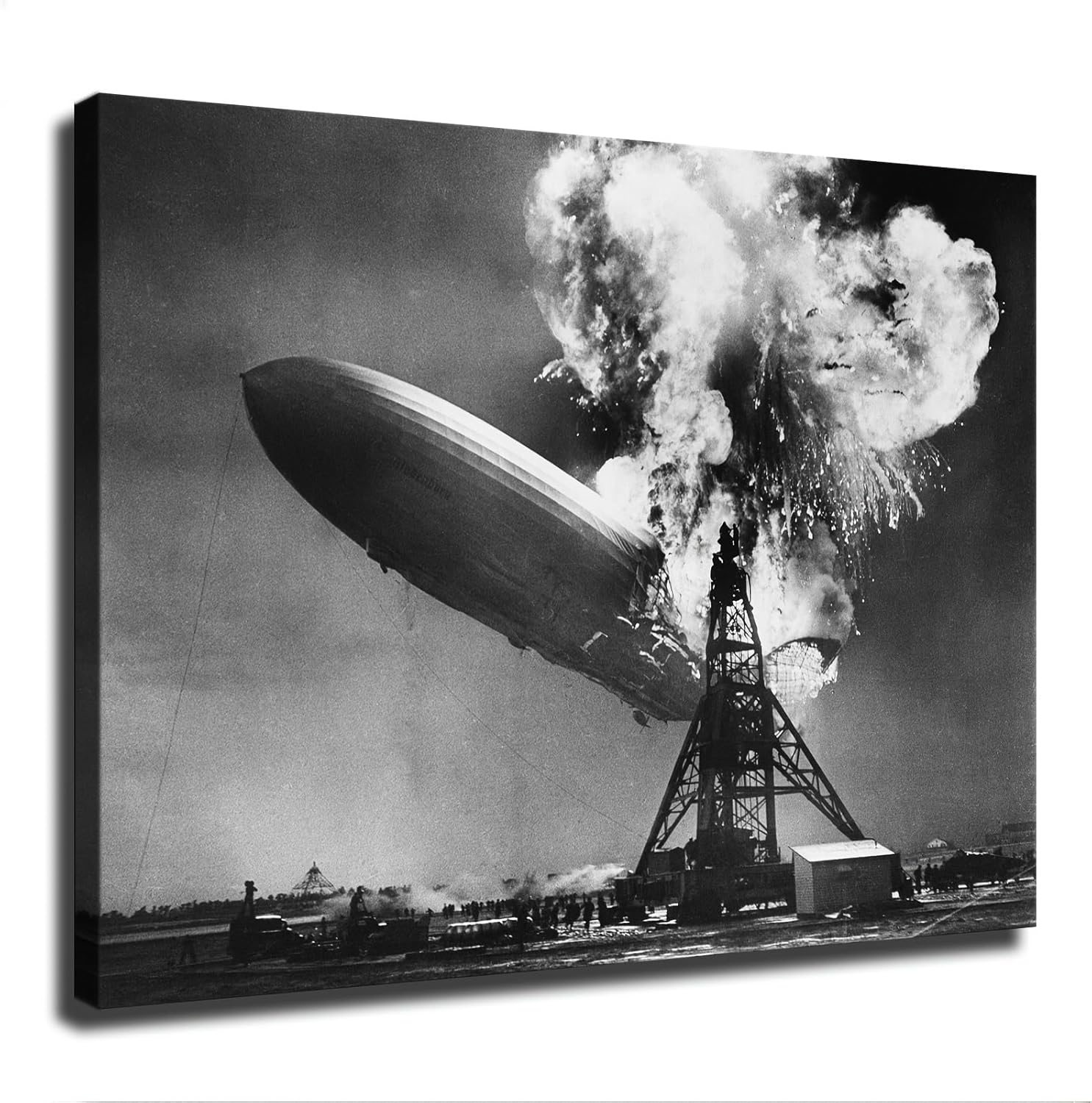 Amazon.com: Black And White Wall Art The Hindenburg Disaster Canvas Art ...