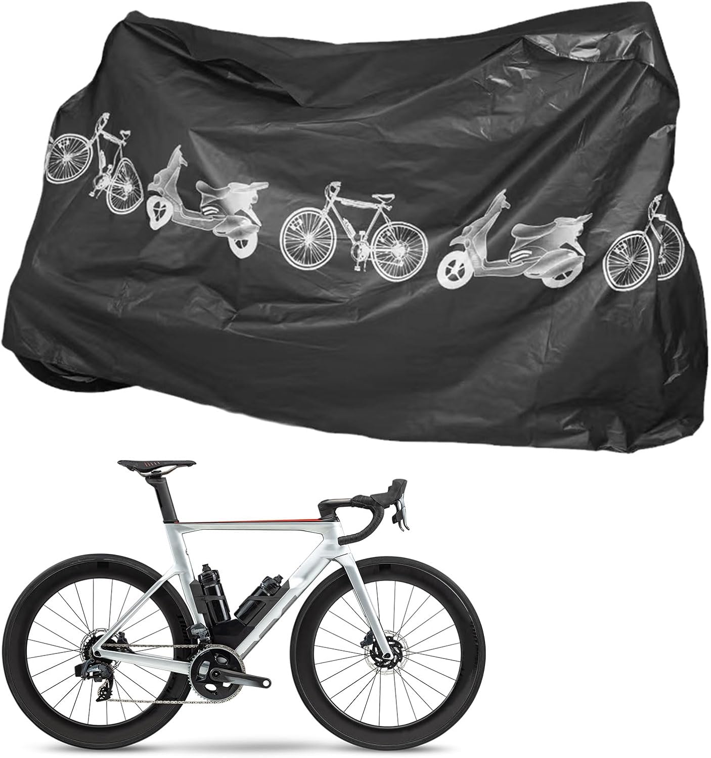 1PCS Bike Cover Waterproof for Outdoor Storage 190T Nylon Cycle Cover ...
