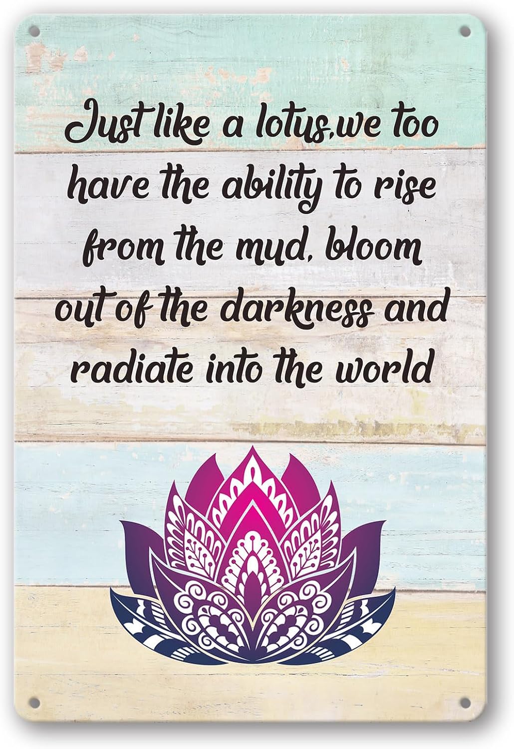 Amazon.com: Lotus Flower Wall Art Decor, Lotus Flower Metal Tin Sign ...