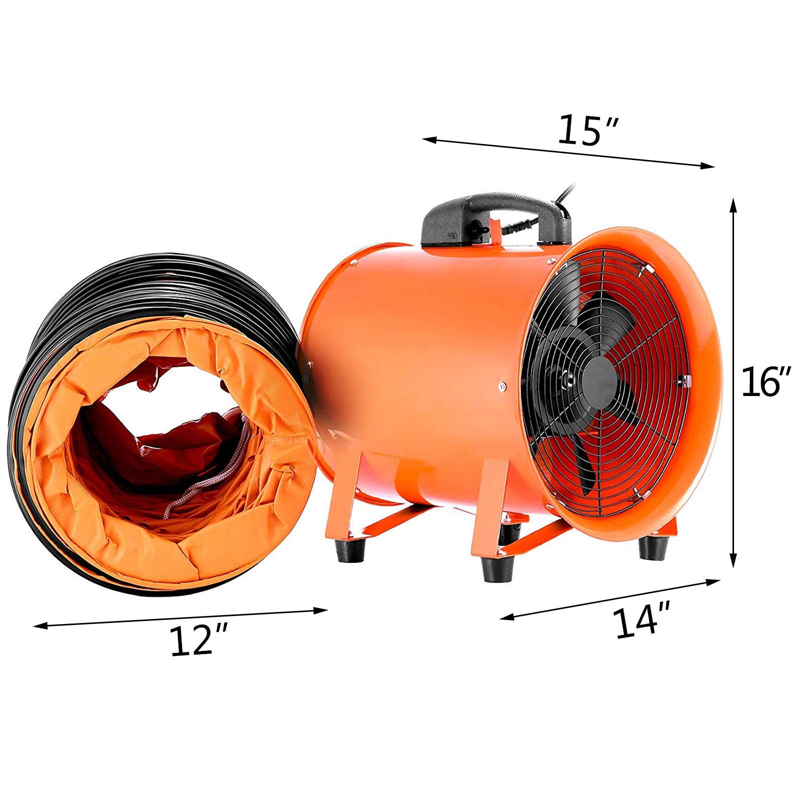 Buy VEVOR Industrial Extractor Blower 12inch/300mm Fume Extractor 220V ...