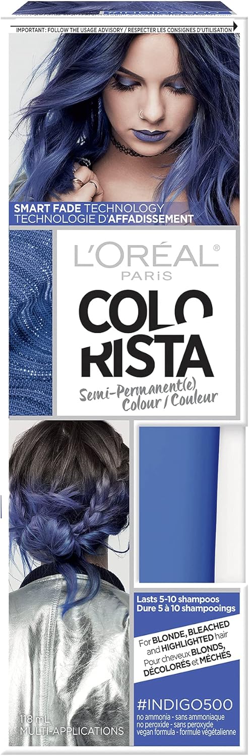 L'Oreal Paris Colorista Semi Permanent Hair Color for Blonde Hair, 500 ...
