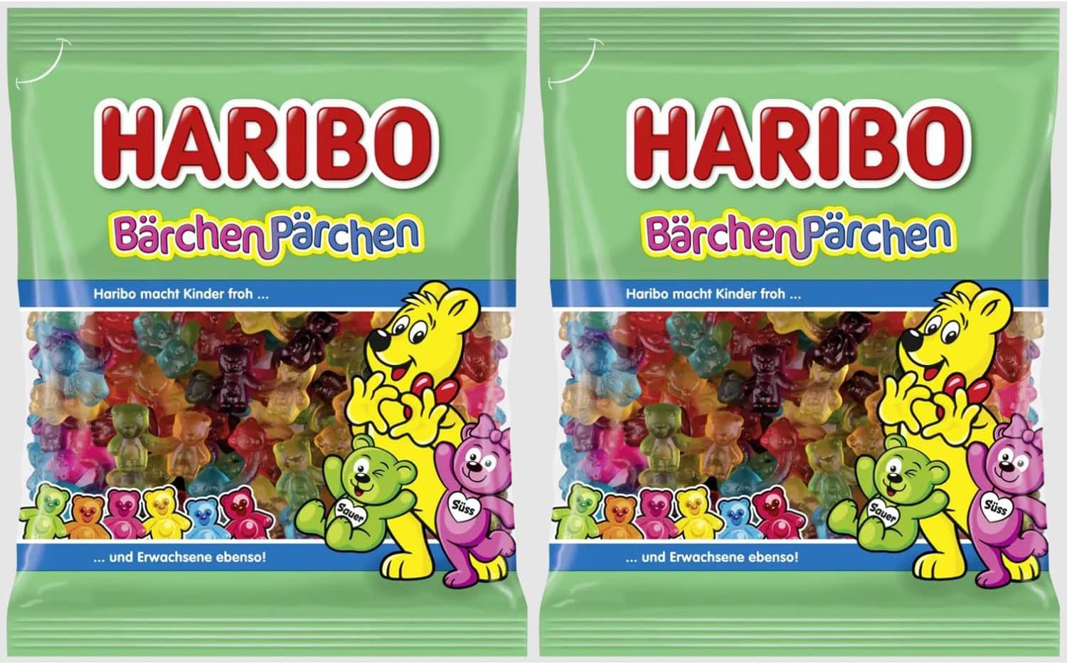 Amazon.com : Haribo Baerchen Paerchen Sweet and Sour Gummy Bear Candy 2 ...