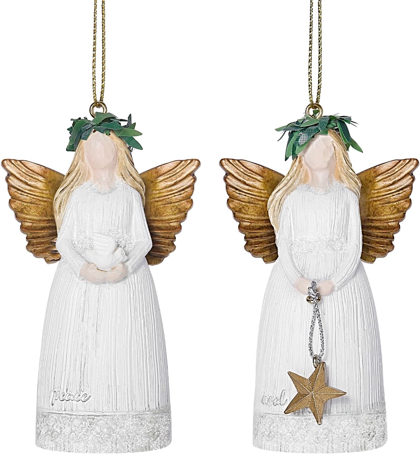Amazon.com: EnrichFun 2025 Angel Figurines Set of 2 Christmas ...