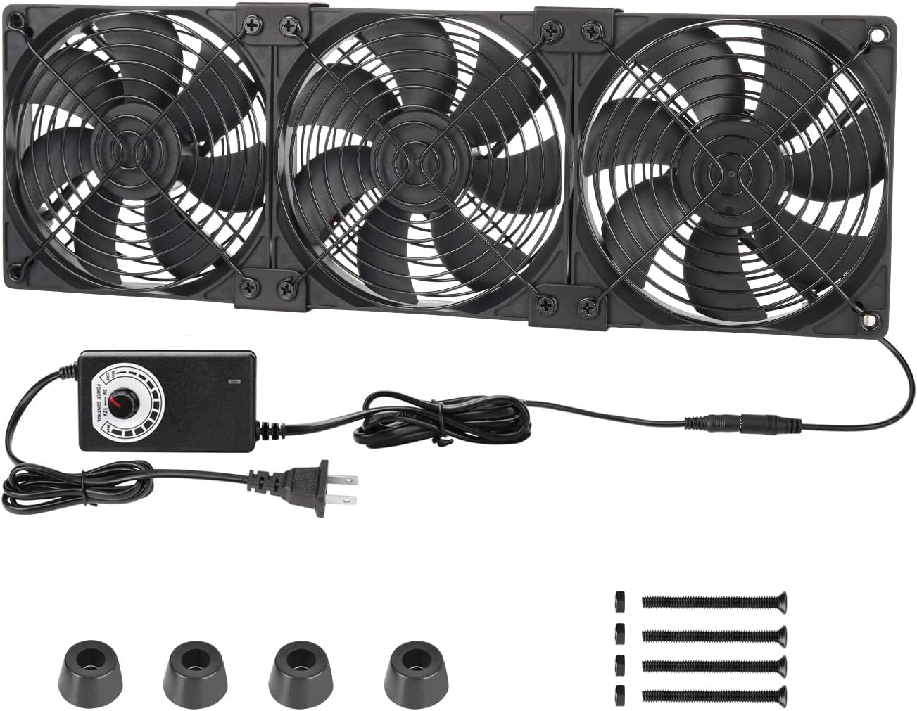 Amazon.com: GDSTIME Big Airflow 3 x 120mm Fans DC 12V Powered Fan with ...