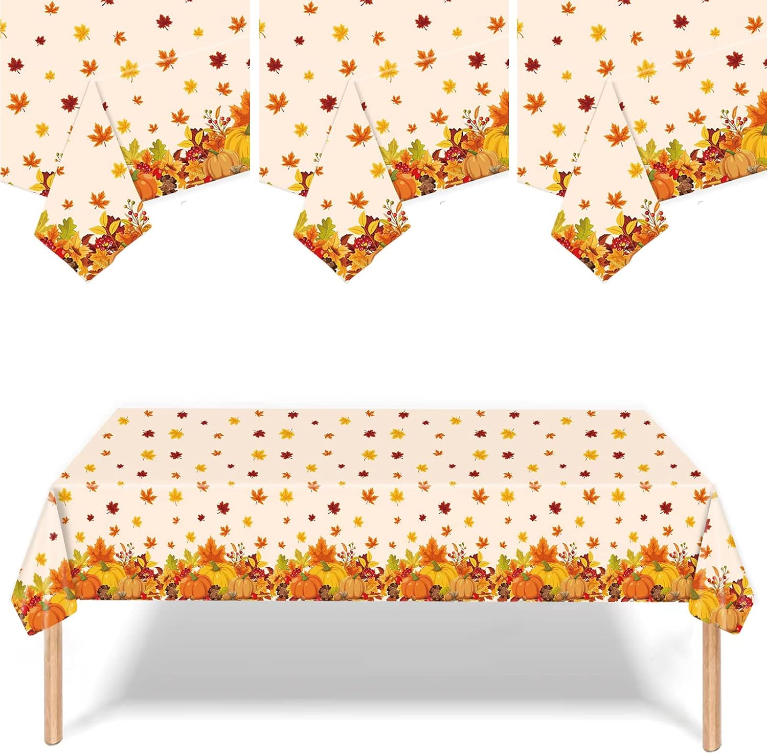 Amazon.com: BEFANTST 3 Pieces Thanksgiving Disposable Tablecloth, 54 x ...