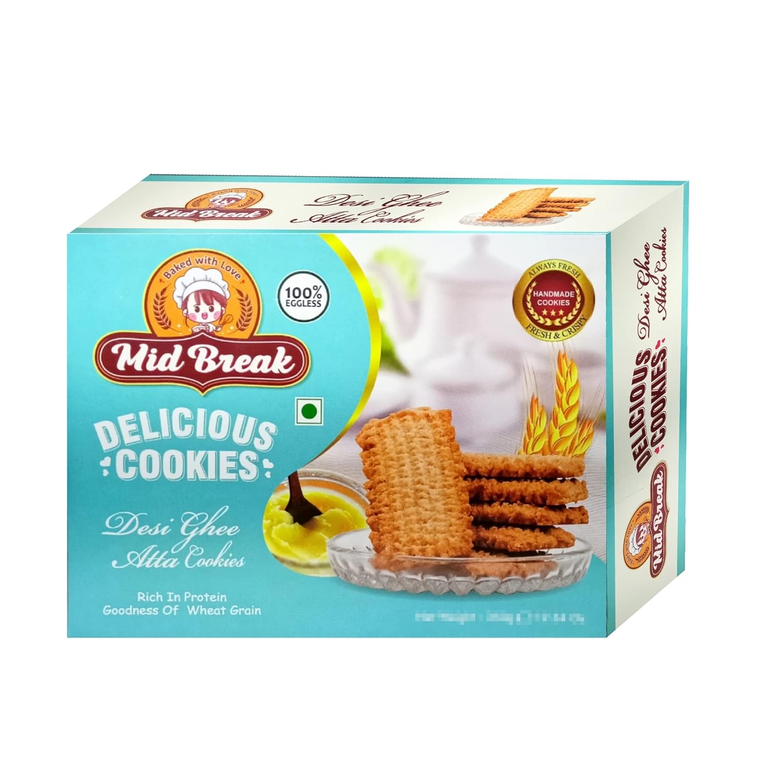 Amazon.com : MidBreak - Desi Ghee Atta Biscuits, Premium Handmade ...