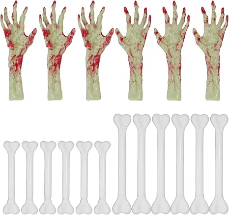Amazon.com | Gvhntk 48 Pcs Halloween Skeleton Swizzle Sticks Skeleton ...