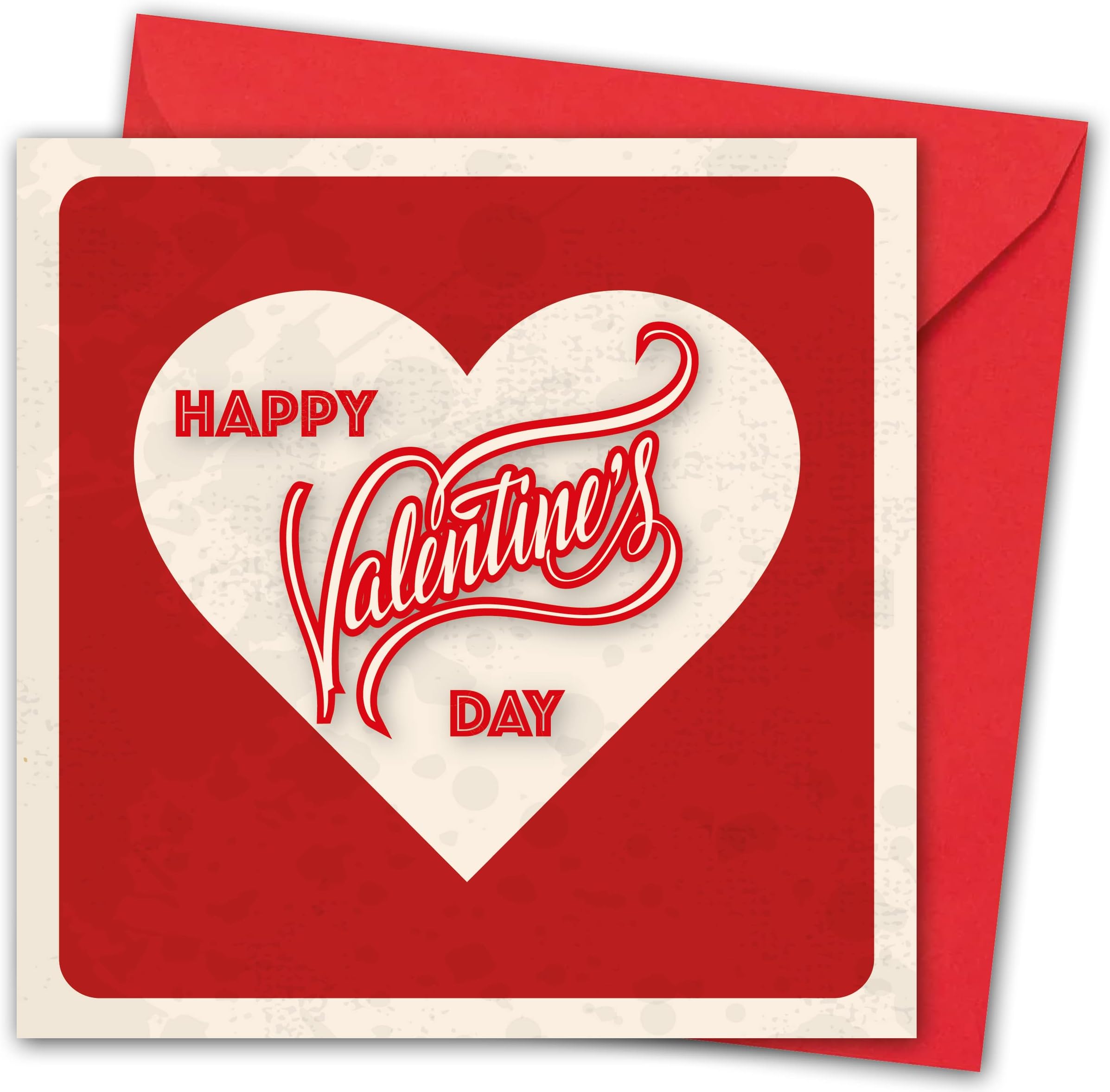 Valentines Card. Retro Heart Design. Eco-Friendly. 4pp 150x150mm Size ...