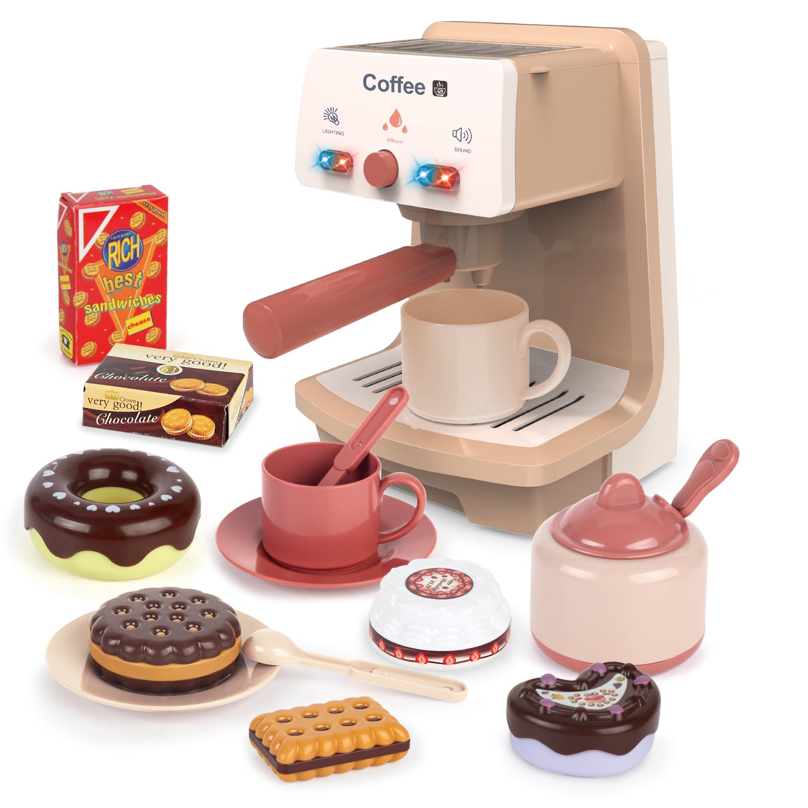Yalujumb Kids Coffee Maker Toy Espresso Machine Playset - Toddler Play ...