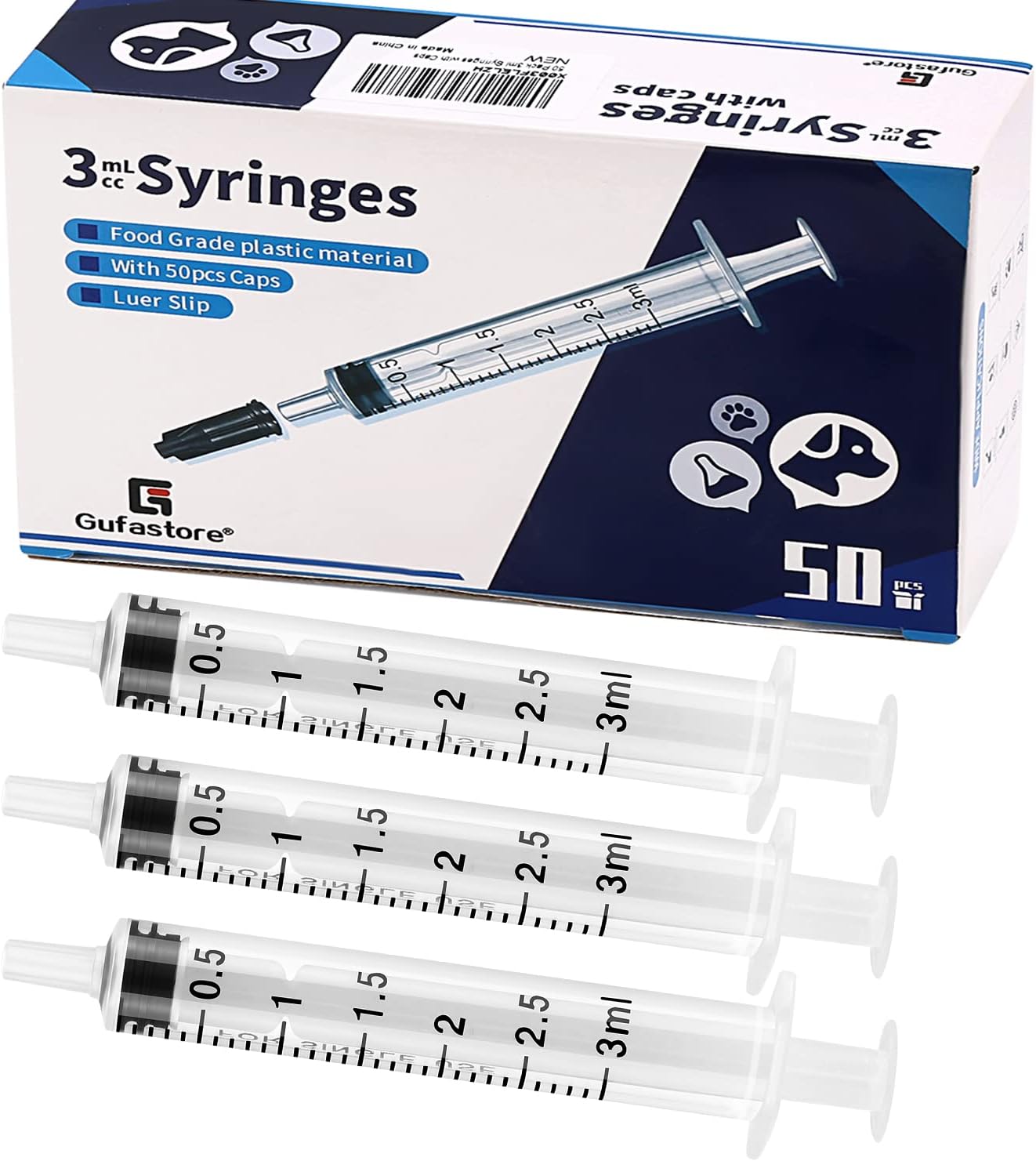 Amazon.com : Monoject Oral Syringe 3ml Clear - Box of 100 ...