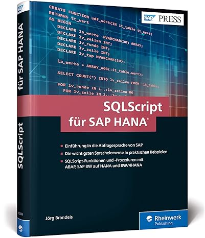 SQLScript für SAP HANA: Performante Datenbankabfragen für SAP HANA erstellen (SAP PRESS ...