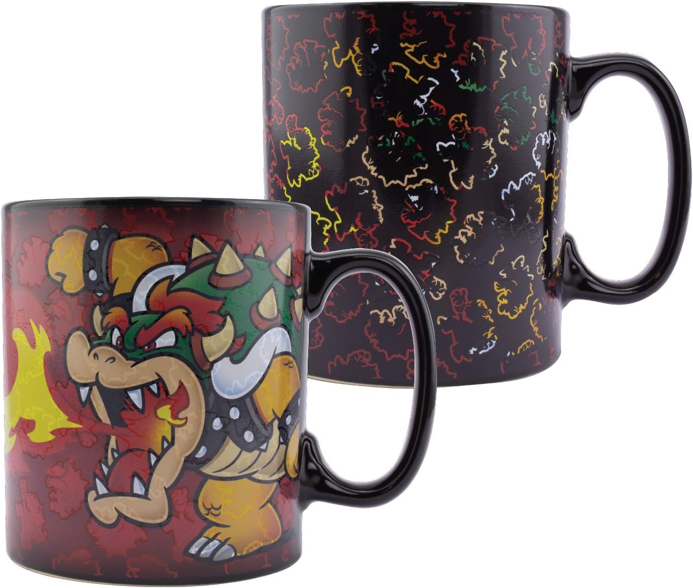 Paladone Bowser Mug, Oversized Heat Change Coffee Cup, 550ml (18.5floz ...