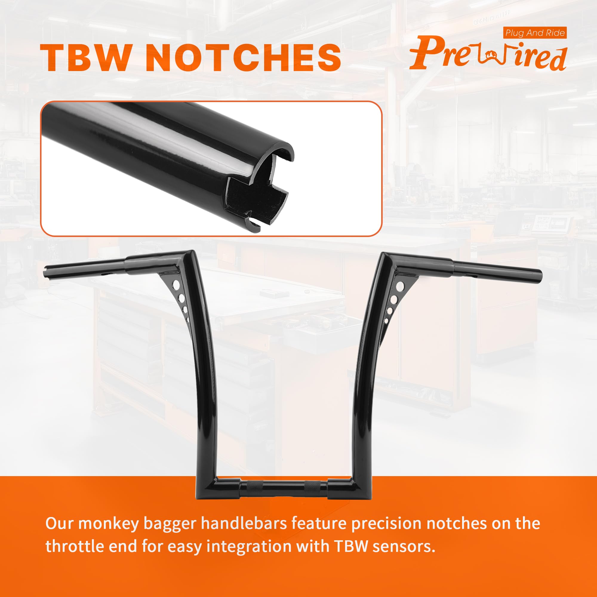 Snapklik.com : 14 Inch Bat-wing Ape Hangers Handlebars For Harley 96-13 ...