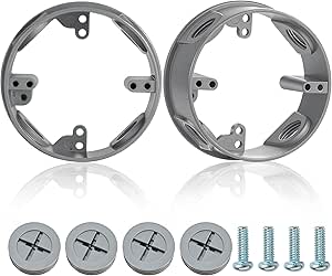 Juexica 2 Pcs 1/2-inch 4 Hole 4 Inch Round Sealproof Electrical Boxes ...