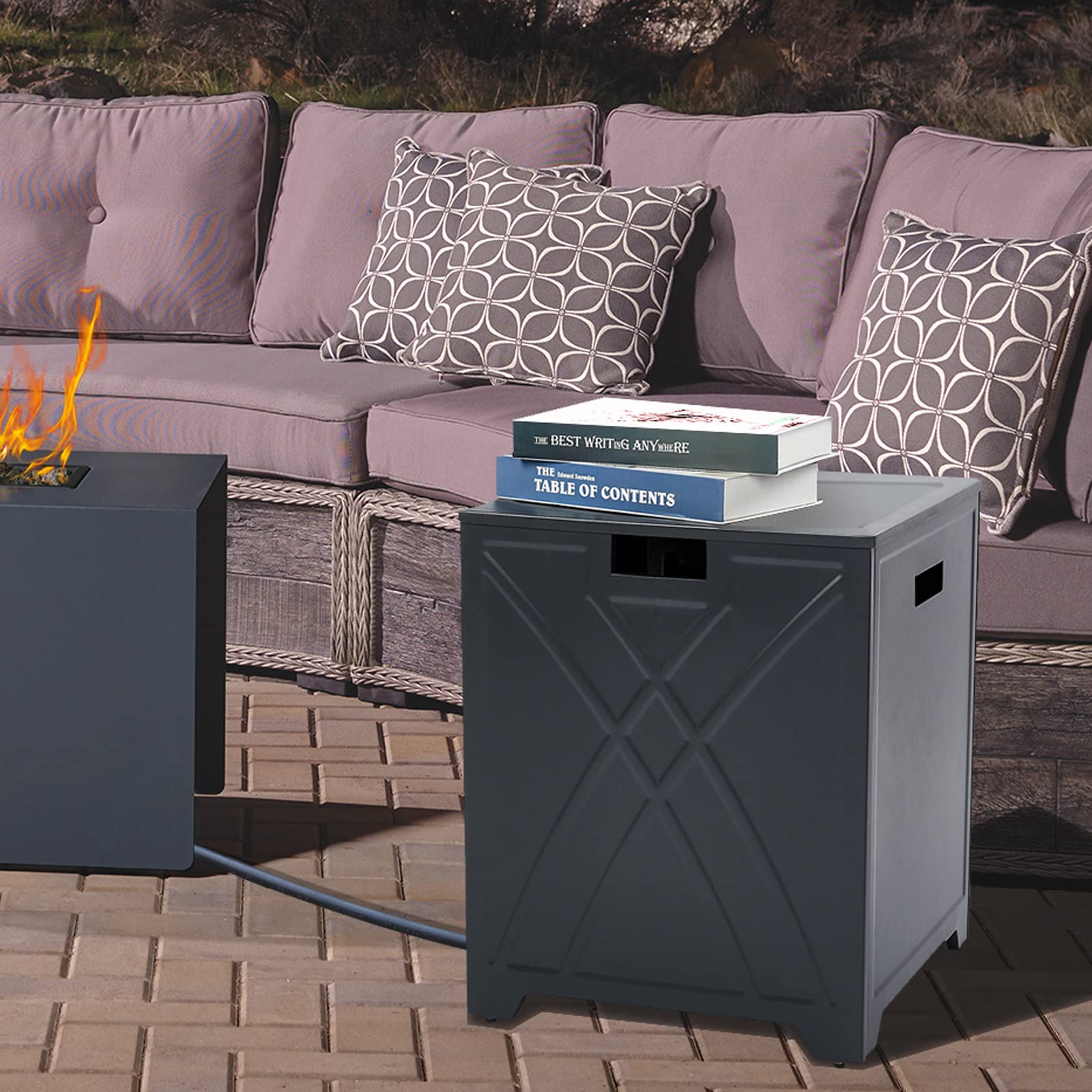 Snapklik.com : BAIDE HOME Propane Tank Cover Table, Square Propane Tank ...