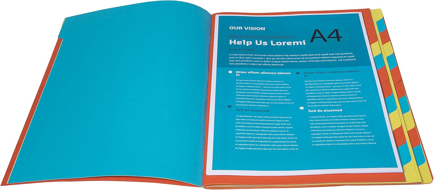 Exacompta Ref – 54245E Stapled Spine Multipart File, 24.5x32cm for A4 ...