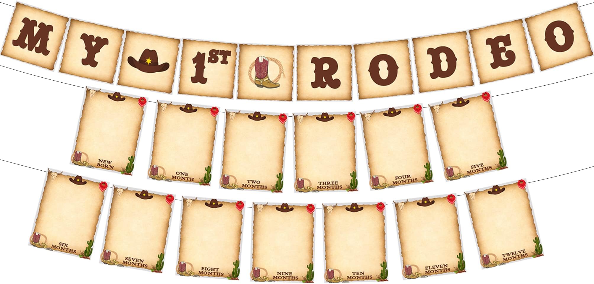 Amazon.com: Labakita Large My First Rodeo Banner, West Cowboy Cowgirl ...