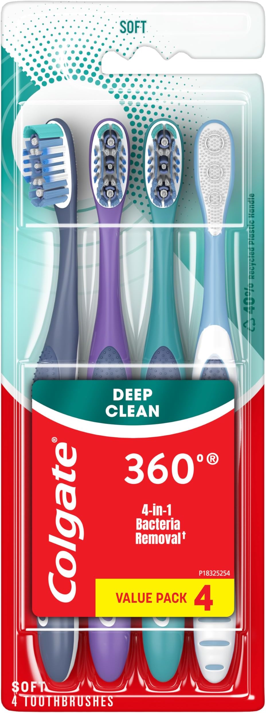 Amazon.com : Colgate 360 Whole Mouth Toothbrush, Adult Soft Toothbrush ...