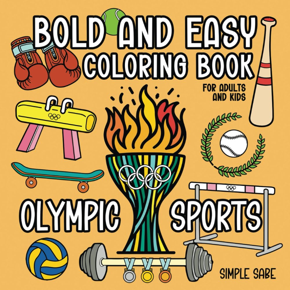 Amazon.com: Bold and Easy Coloring Book: 40 large print Olympic Sports ...