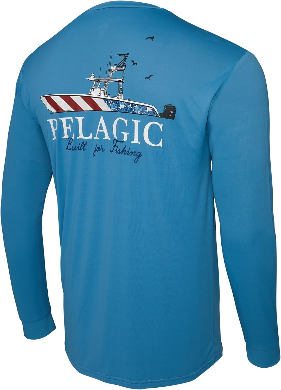 PELAGIC Apparel Men's Aquatek Fish N Stripes Fishing Shirt, Long Sleeve ...