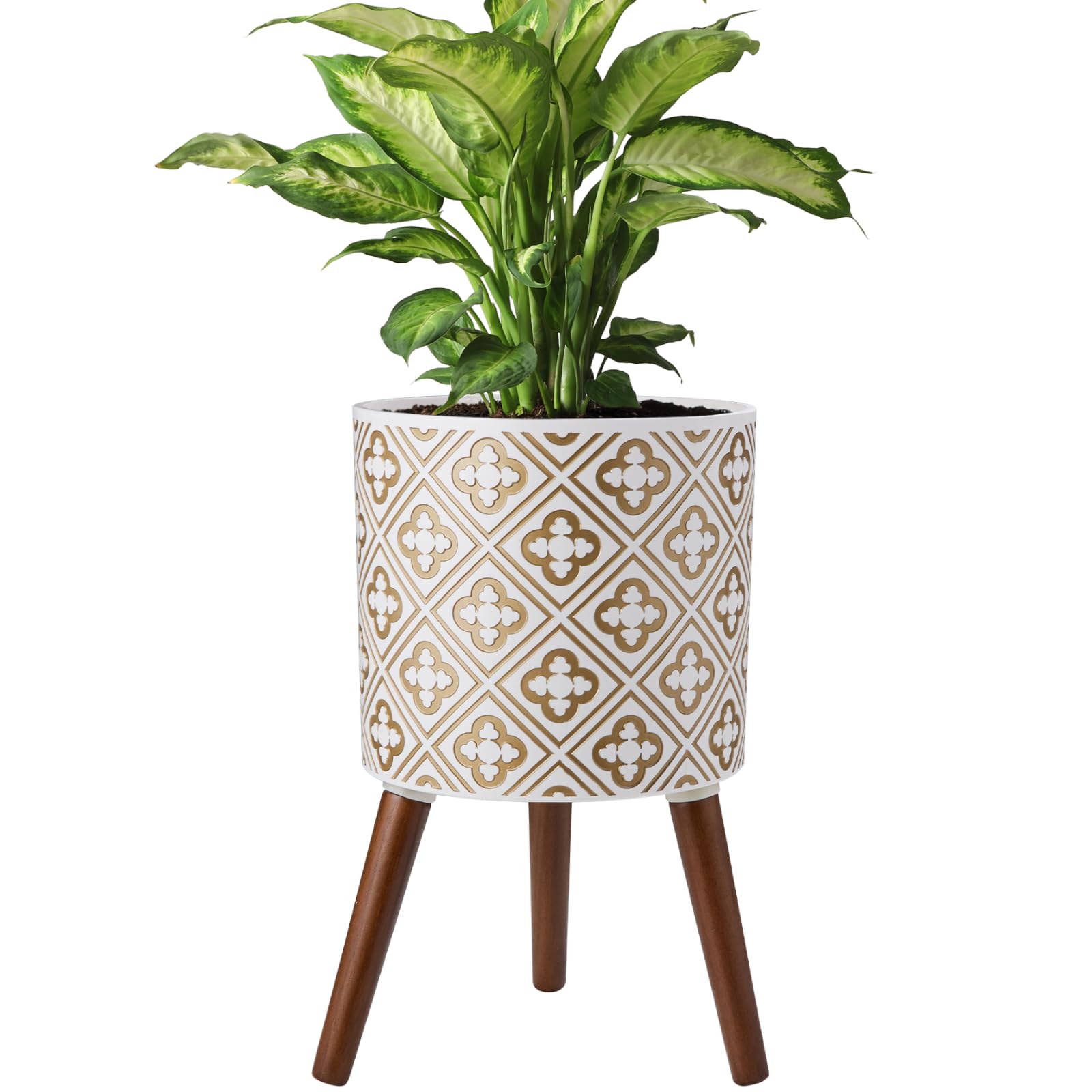 Amazon.com : naclto 12 Inch Planter with Stand,Plant Pot for Indoor ...