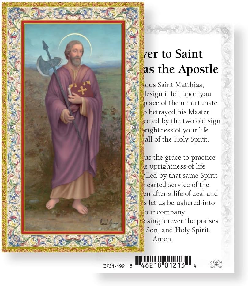 Amazon.com: Prayer to St. Matthias The Apostle Gold Stamped Paper Holy ...