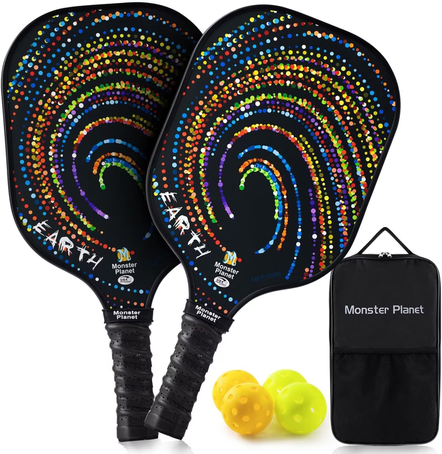 Amazon.com : Pickleball Paddles Set 2, Fiberglass Pickleball Paddles ...