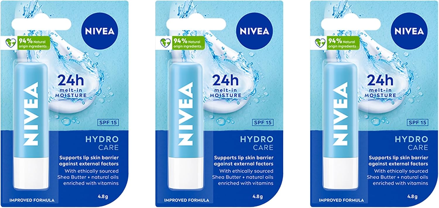 NIVEA Hydro Care Lip Balm SPF 15 4.8g | With Shea Butter & Natural Oils ...