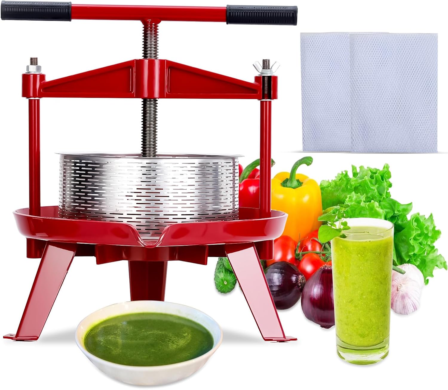 Amazon.com: Manual Fruit Wine Press 2.38 Gal, Stainless Steel Fruit and ...