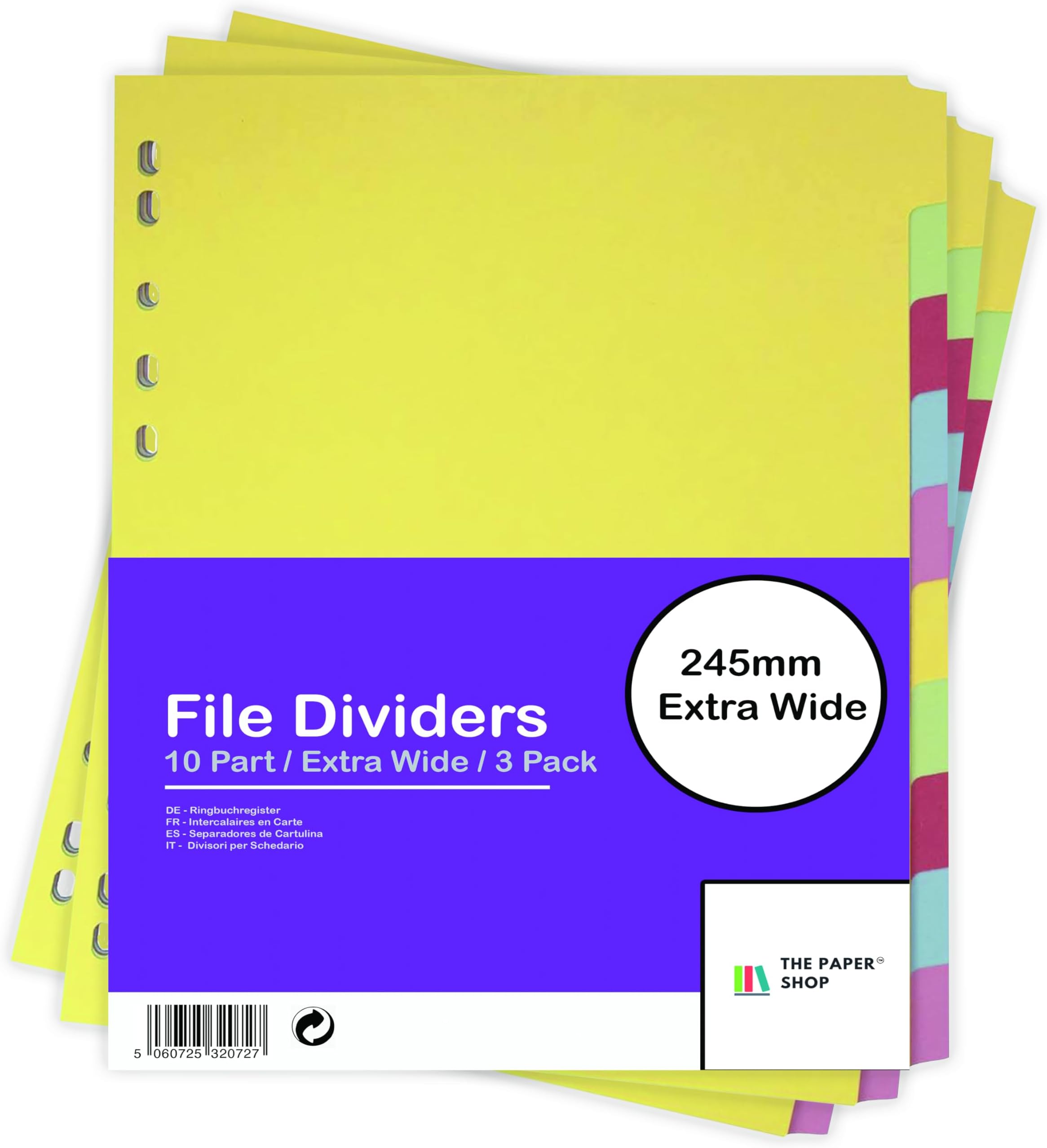 Elba A4 Extra Wide 10 Part Dividers, Pressboard, Assorted, 1 Set ...