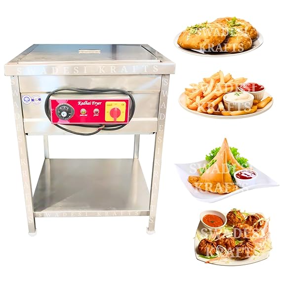 SWADESI KRAFTS Electric Kadai Commercial Stainless-Steel 202 Body With ...