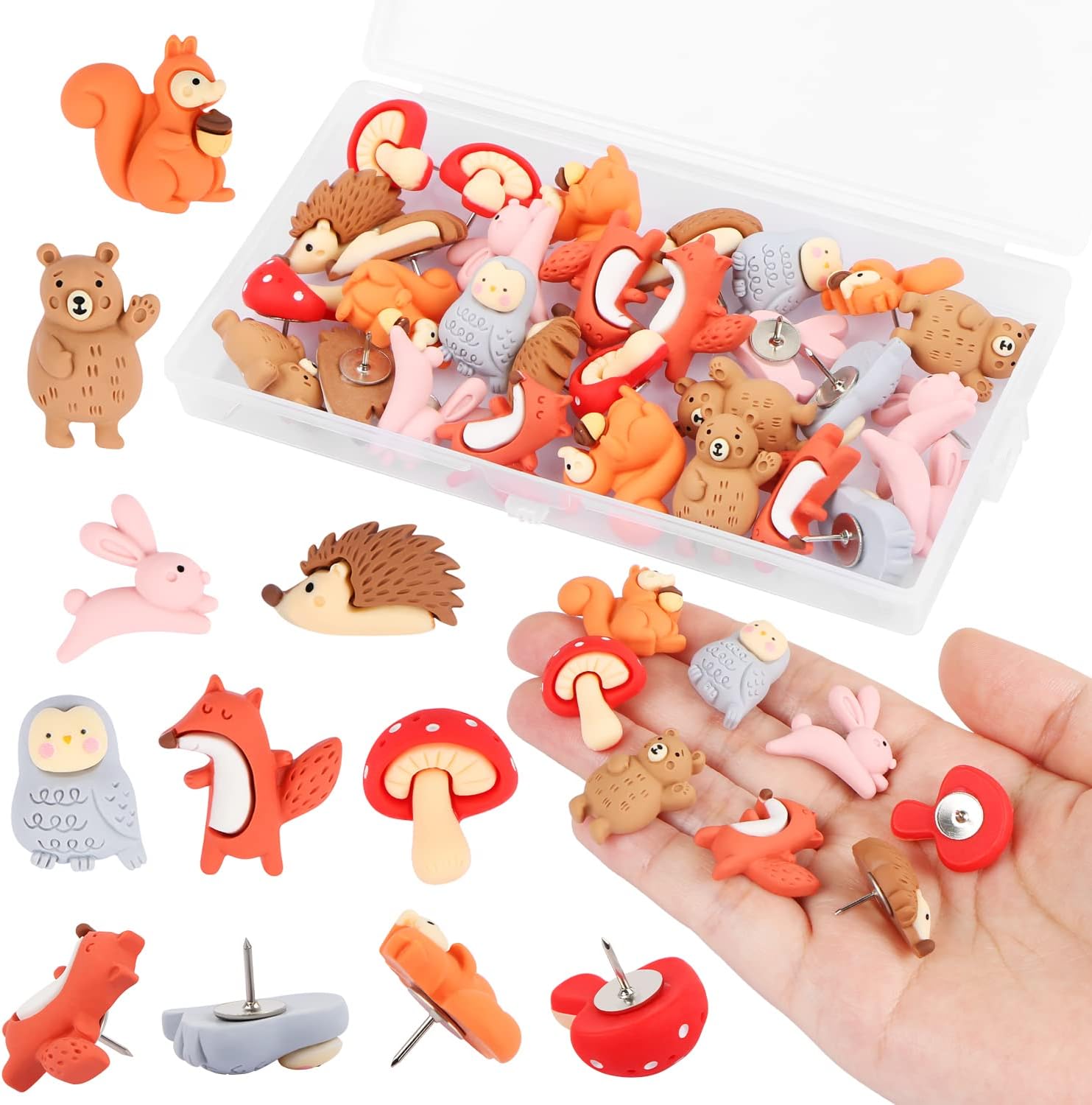 Amazon.com: U Brands Gold and White Assorted Animal Head Push Pins Set ...