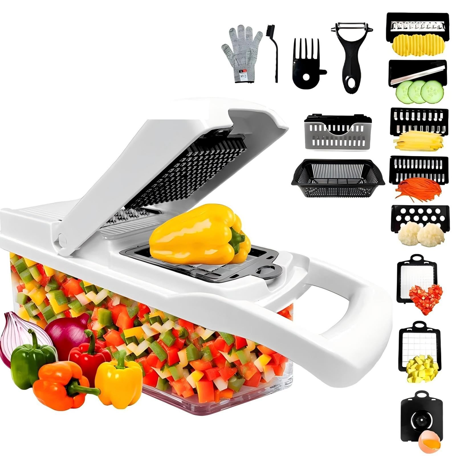 Amazon.com: Mandoline Slicer-Chopper Vegetable Cutter with Container ...