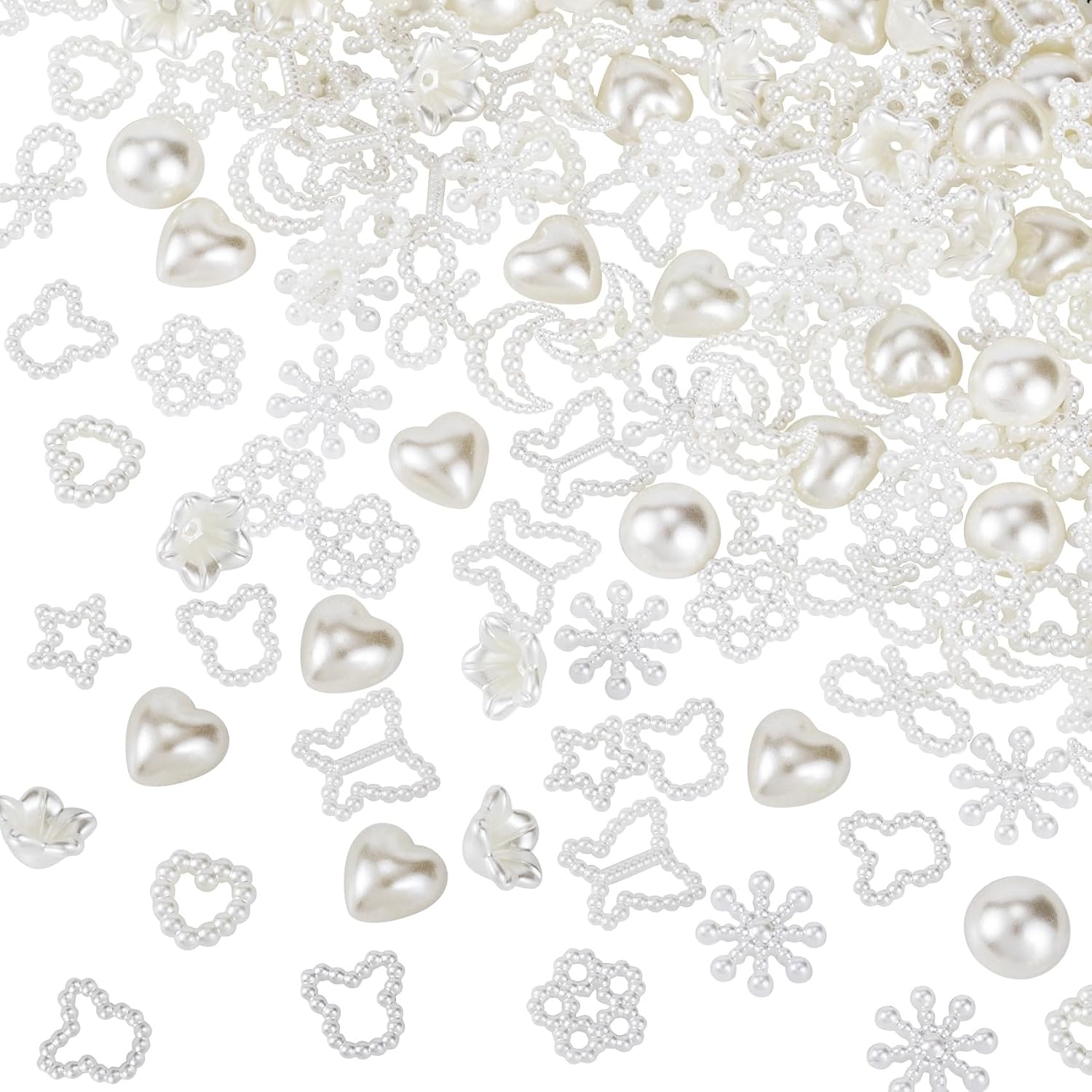 Amazon.com: HINZIC 220Pcs Pearl Charms 30gram Mixed Size Half Round ...