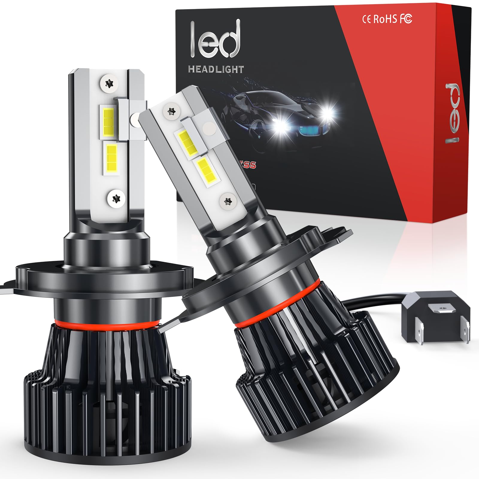 Focos Led H4 Alta y Baja, Ligutec Aluminio H4 Faros Led Para Auto ...